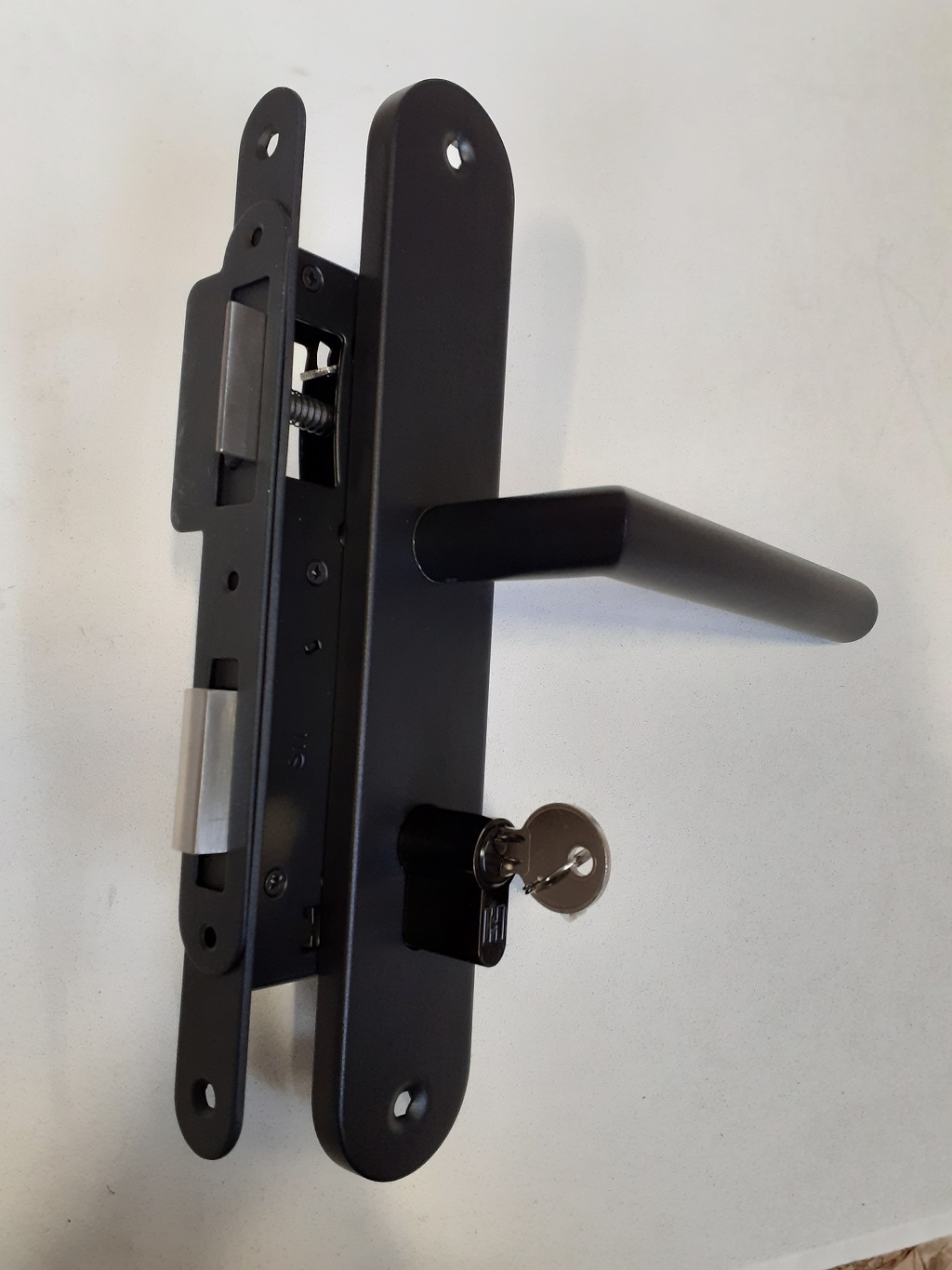 RVS Slot Deurschild Afgerond ZWART GEPOEDERCOAT Bijpassend bij ijzeren ...